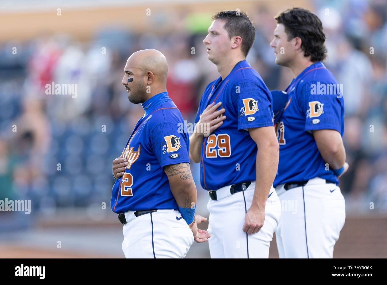 Durham, NC: Durham Bulls infielders Jamie Westbrook (2) and Bob Seymour ...