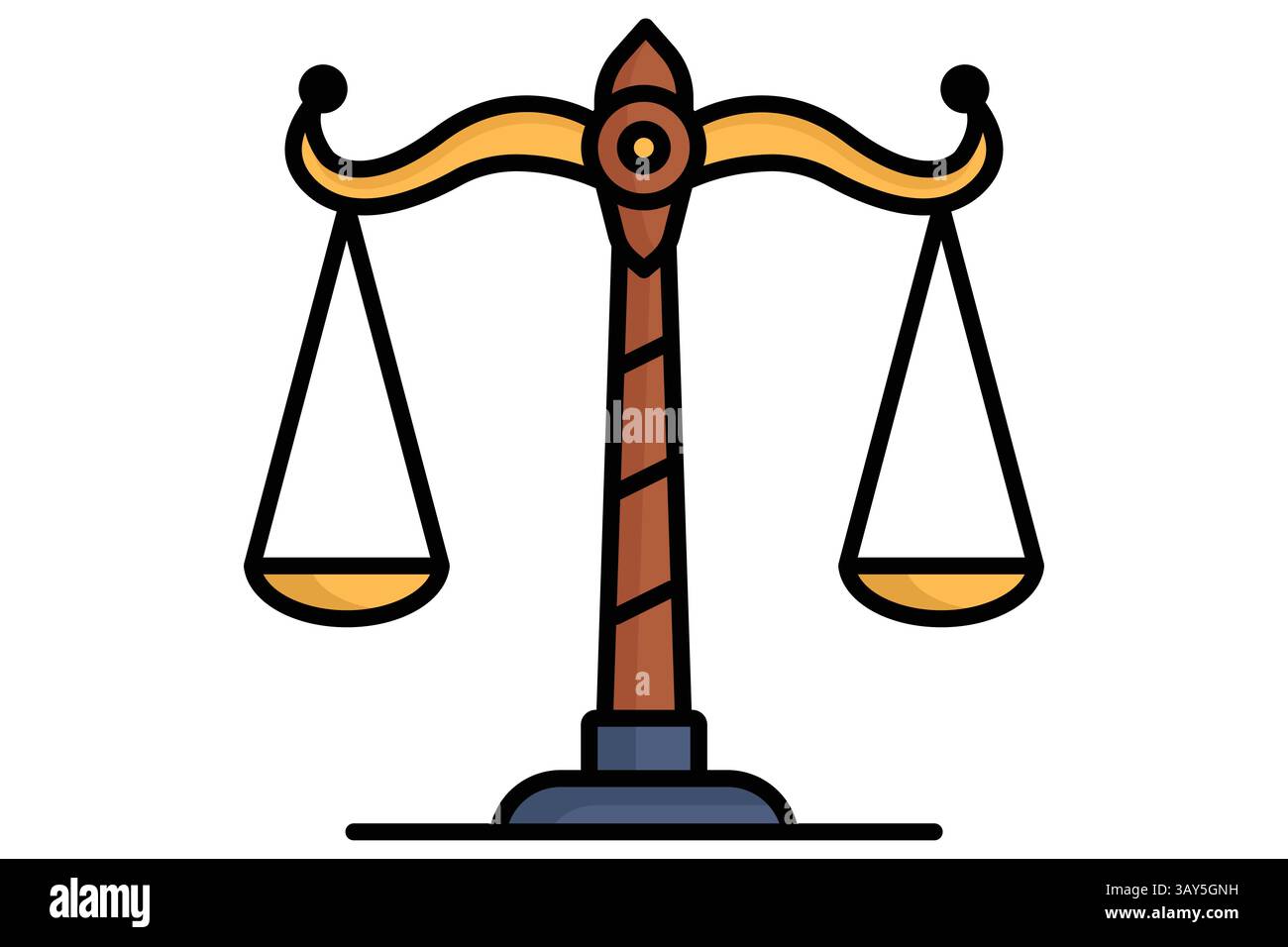 Scales of justice icon. colored outline icon style. icon related to ...