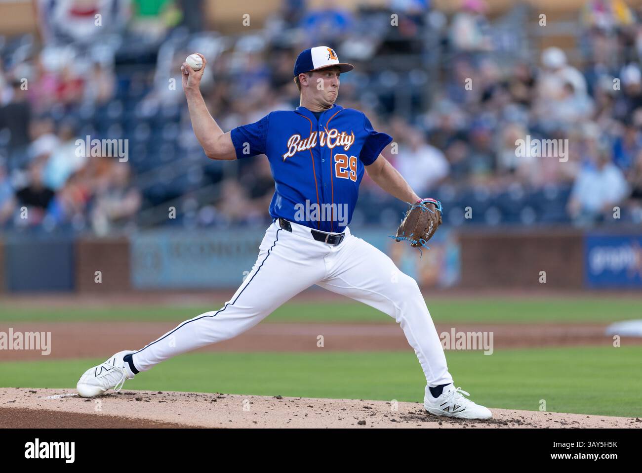 Durham, NC: Durham Bulls pitcher Logan Workman (29) delivers a pitch in ...