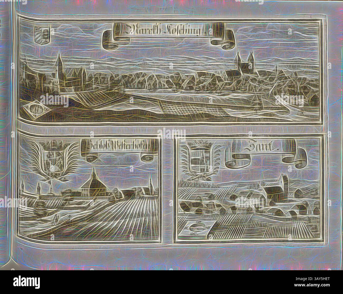 Intricate illustrations of emblematic structures hi-res stock ...