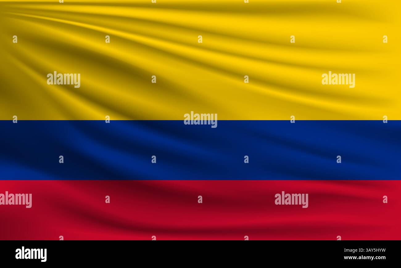 Vector flag of Colombia waving closeup style background illustration ...