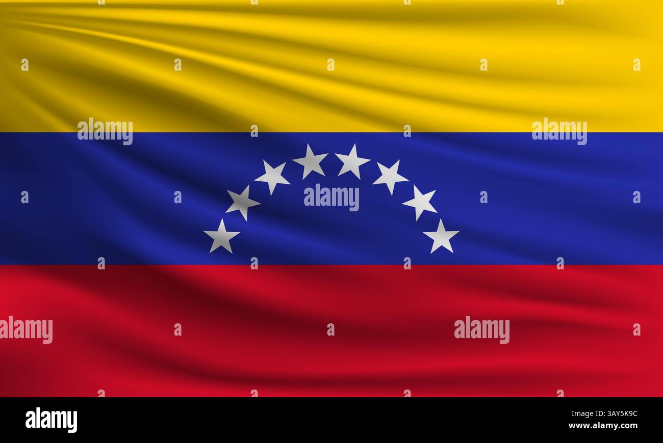 Vector flag of Venezuela waving closeup style background illustration ...