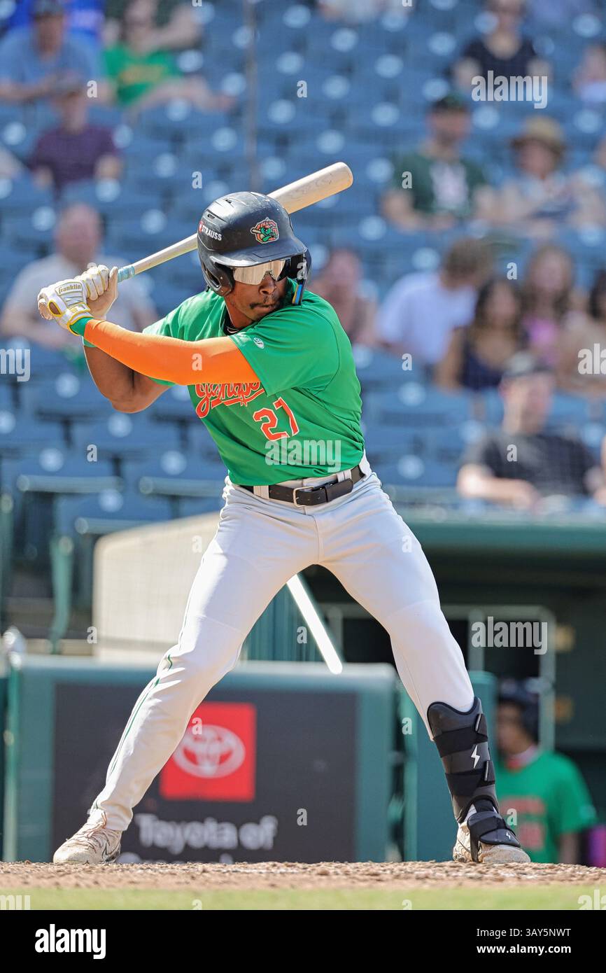 Greensboro, NC: Greensboro Grasshoppers center field P.J. Hilson (27 ...