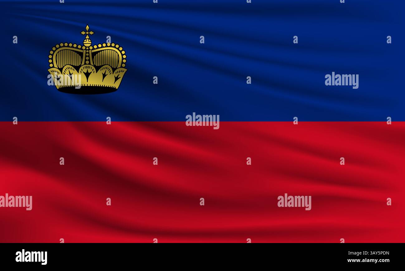 Realistic liechtenstein flag waving Stock Vector Images - Alamy