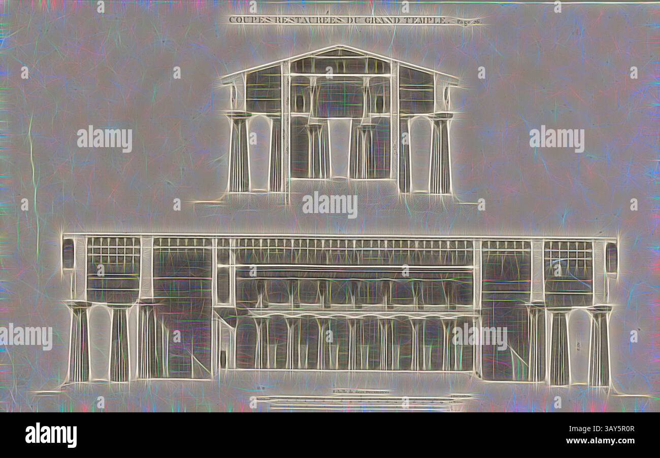 An artistic rendering of an ancient temple structure, showcasing ornate ...