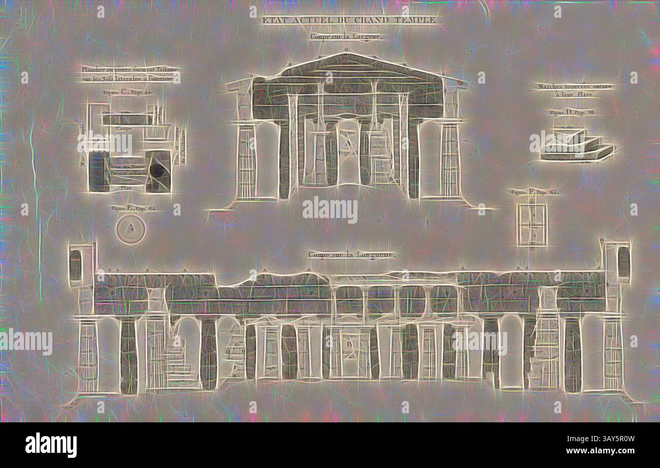 A detailed architectural blueprint featuring the layout and elevations ...