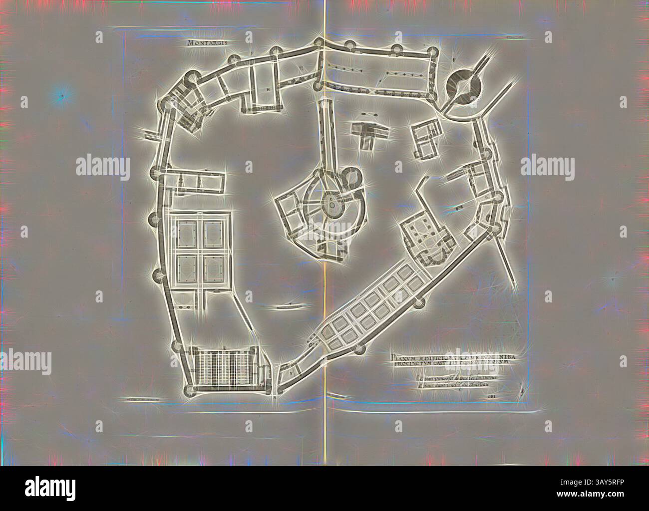 Detailed architectural plan outlines hi-res stock photography and ...