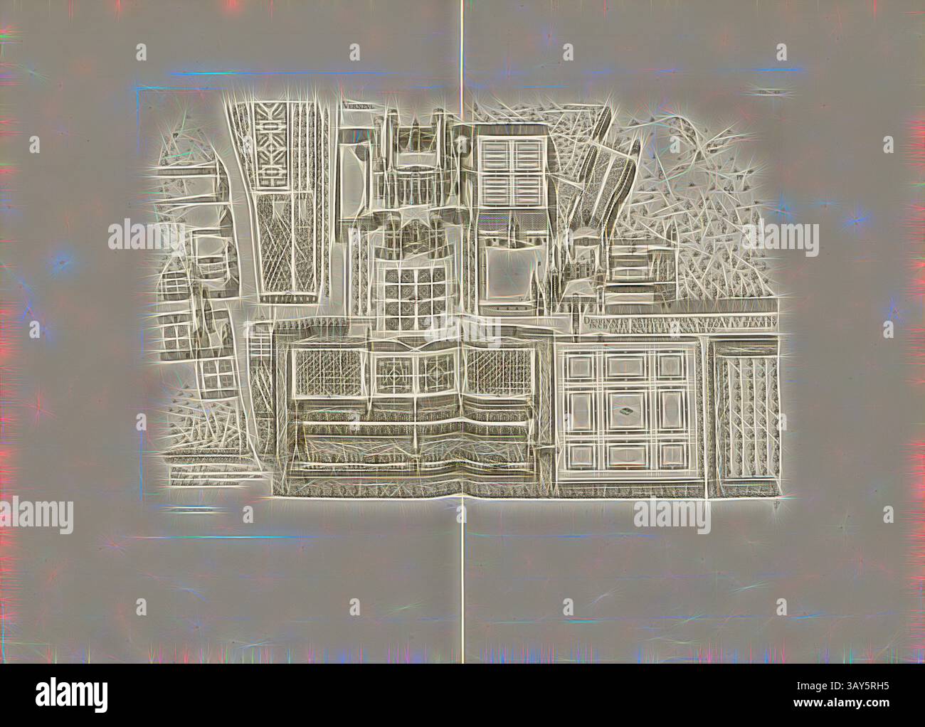Complex arrangement of various architectural elements hi-res stock ...