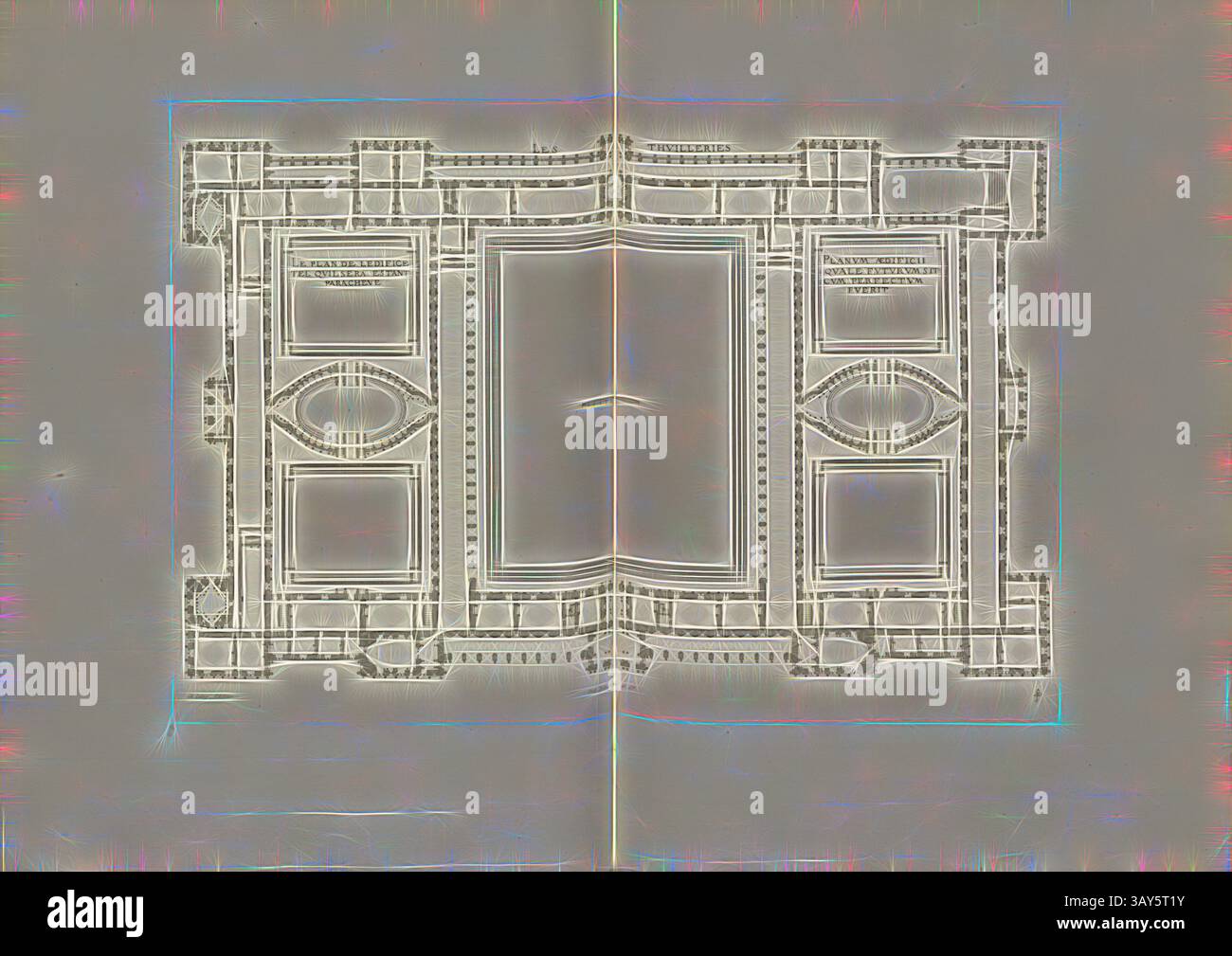 A detailed architectural blueprint showcasing intricate designs and ...