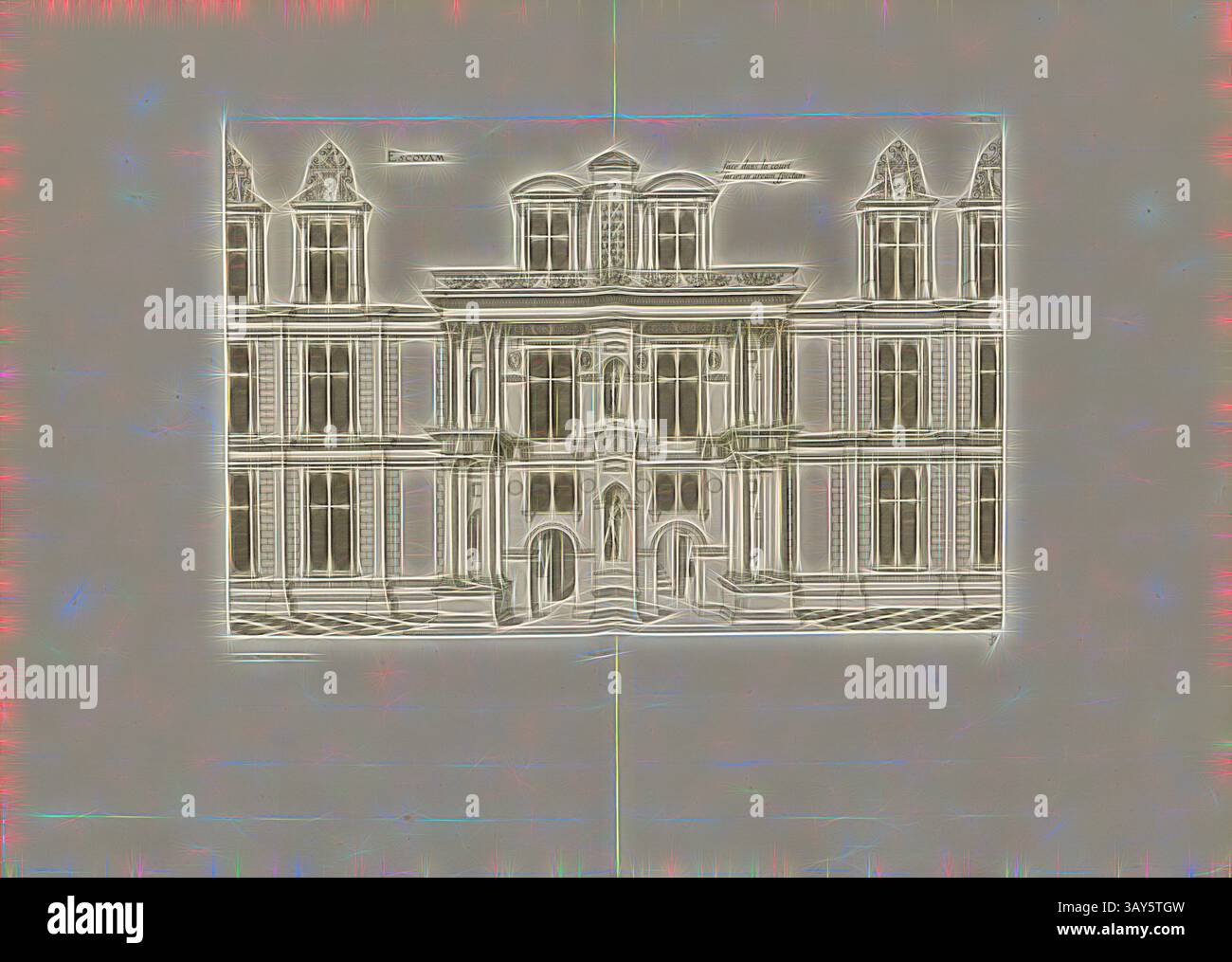 An ornate architectural facade features intricate detailing, large ...