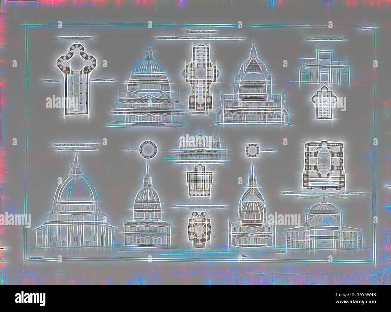 A collection of architectural designs showcasing various domes and ...