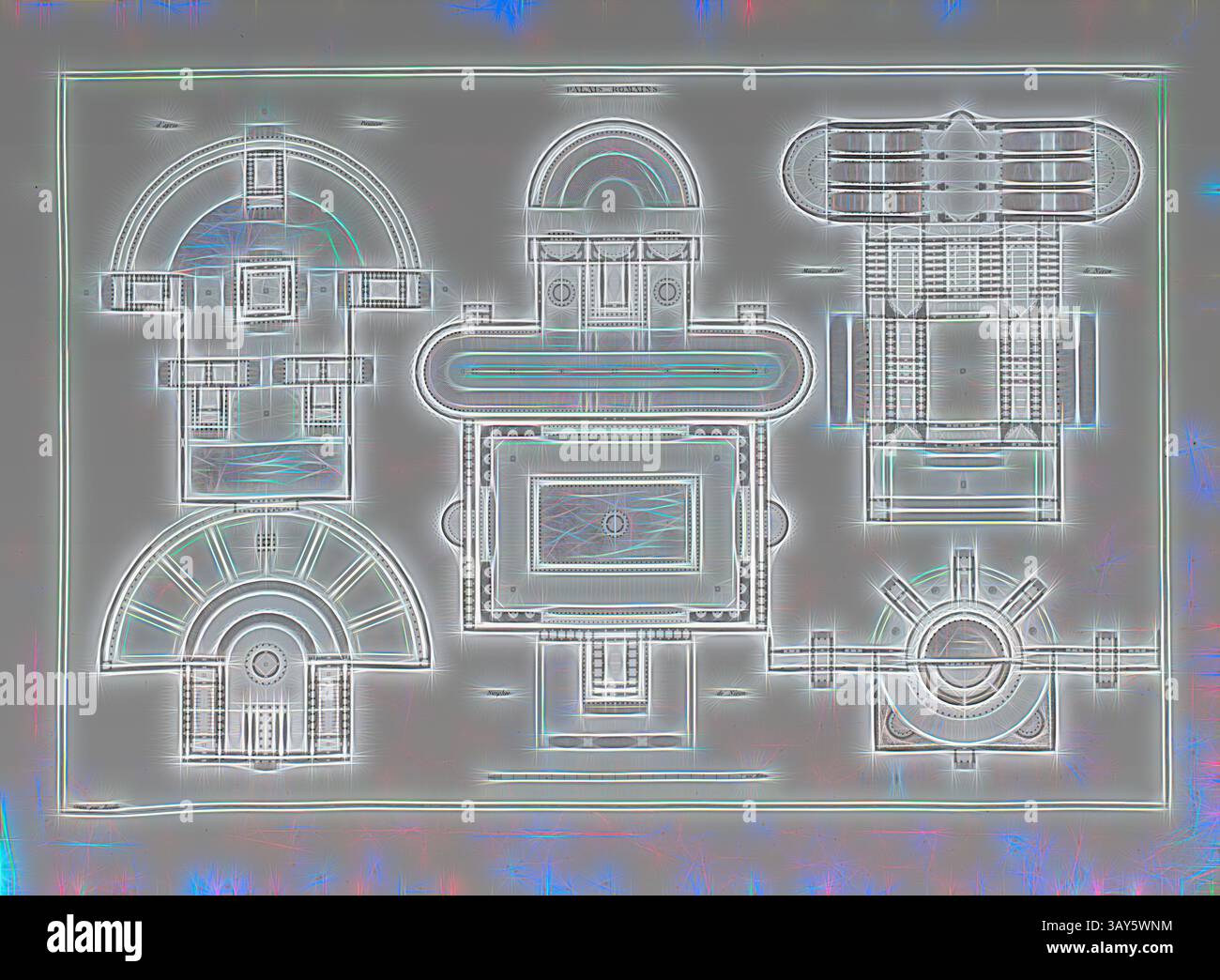 A detailed architectural blueprint showcasing various intricate designs ...