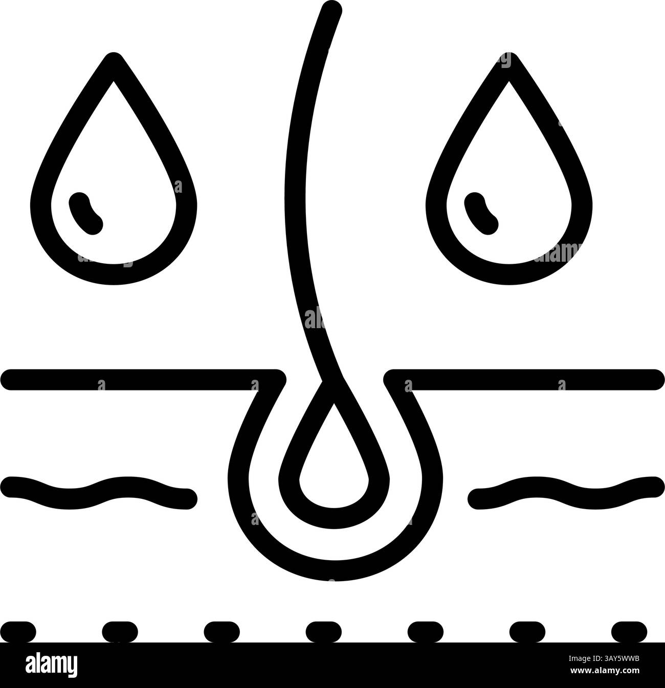 Hair care outline icon. Loss treatment, moisturizing and applying ...