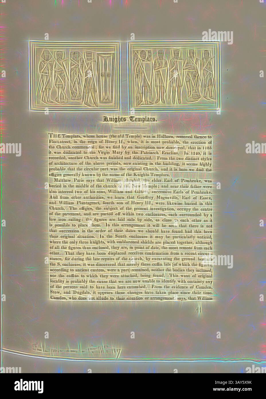A historical document detailing the Knights Templar, featuring ...