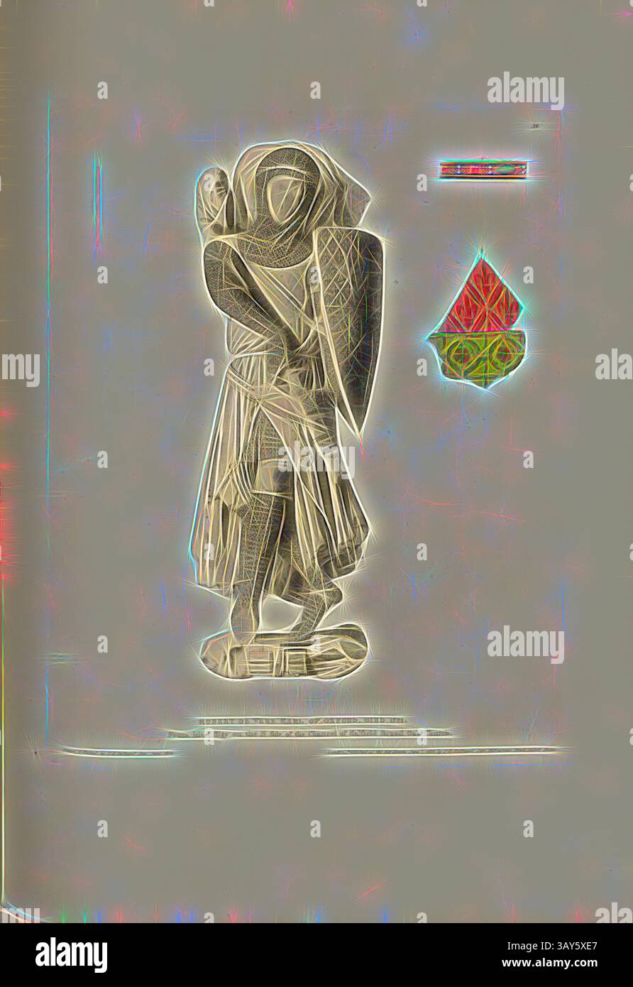 A stylized representation of a figure dressed in traditional attire ...