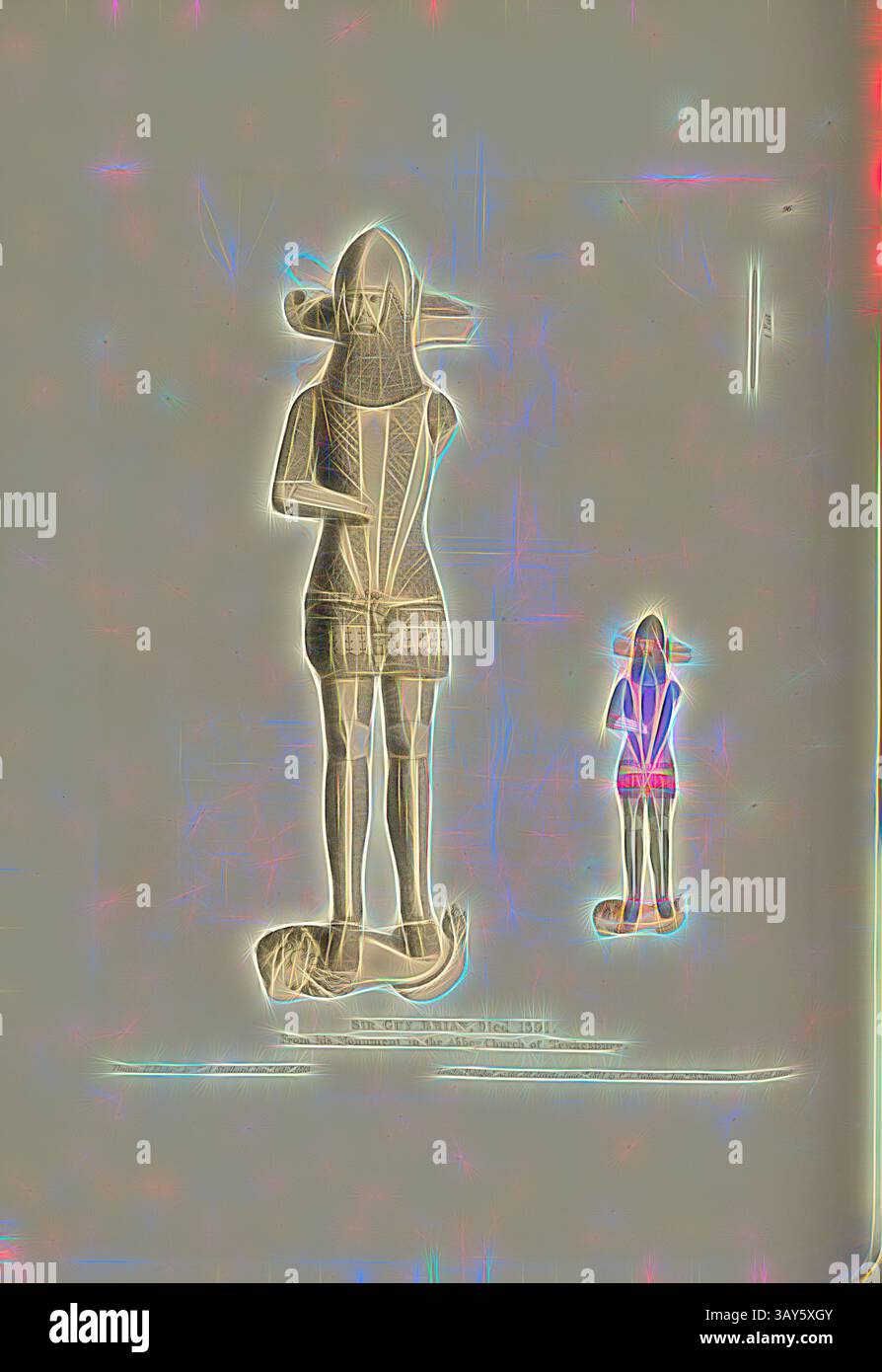 The artwork features two distinct figures standing side by side. The ...