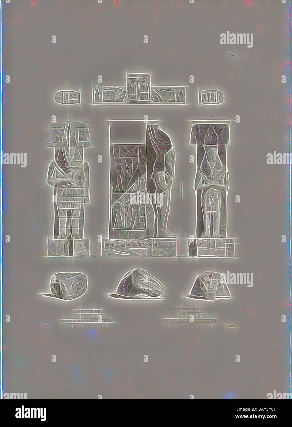 Abstract representation of ancient stone sculptures hi-res stock ...