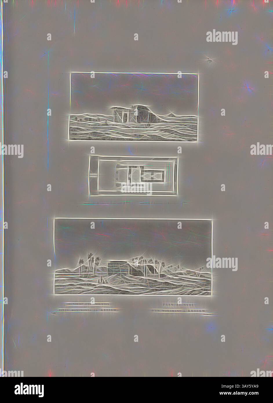 Three distinct panels showcase minimalist landscapes, each featuring ...