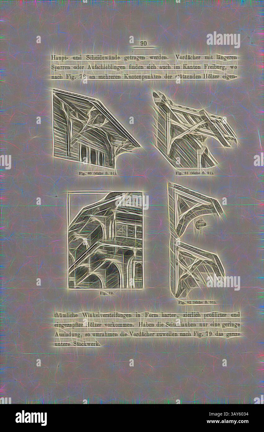 Detailed technical illustrations depict various wooden structural ...