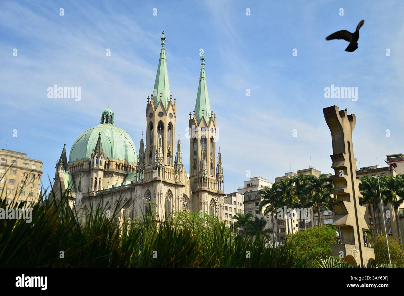 Cozy sunny afternoon in Sao Paulo Brazil, with the Metropolitan ...
