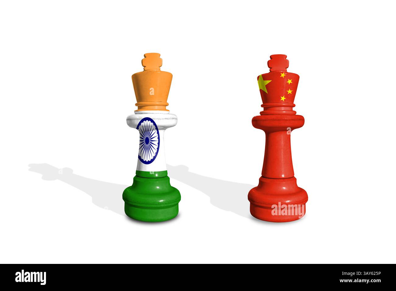 Chess made from India and China flags. Trade, duty, customs and tariffs ...
