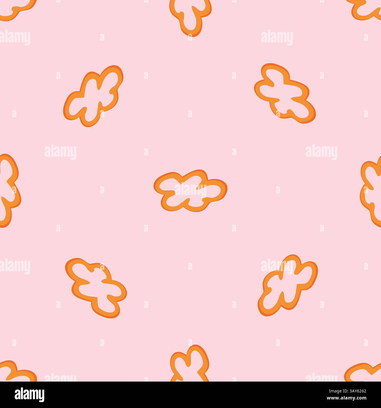 Vibrant fall cloud seamless nursery pattern. Naive illustration of ...