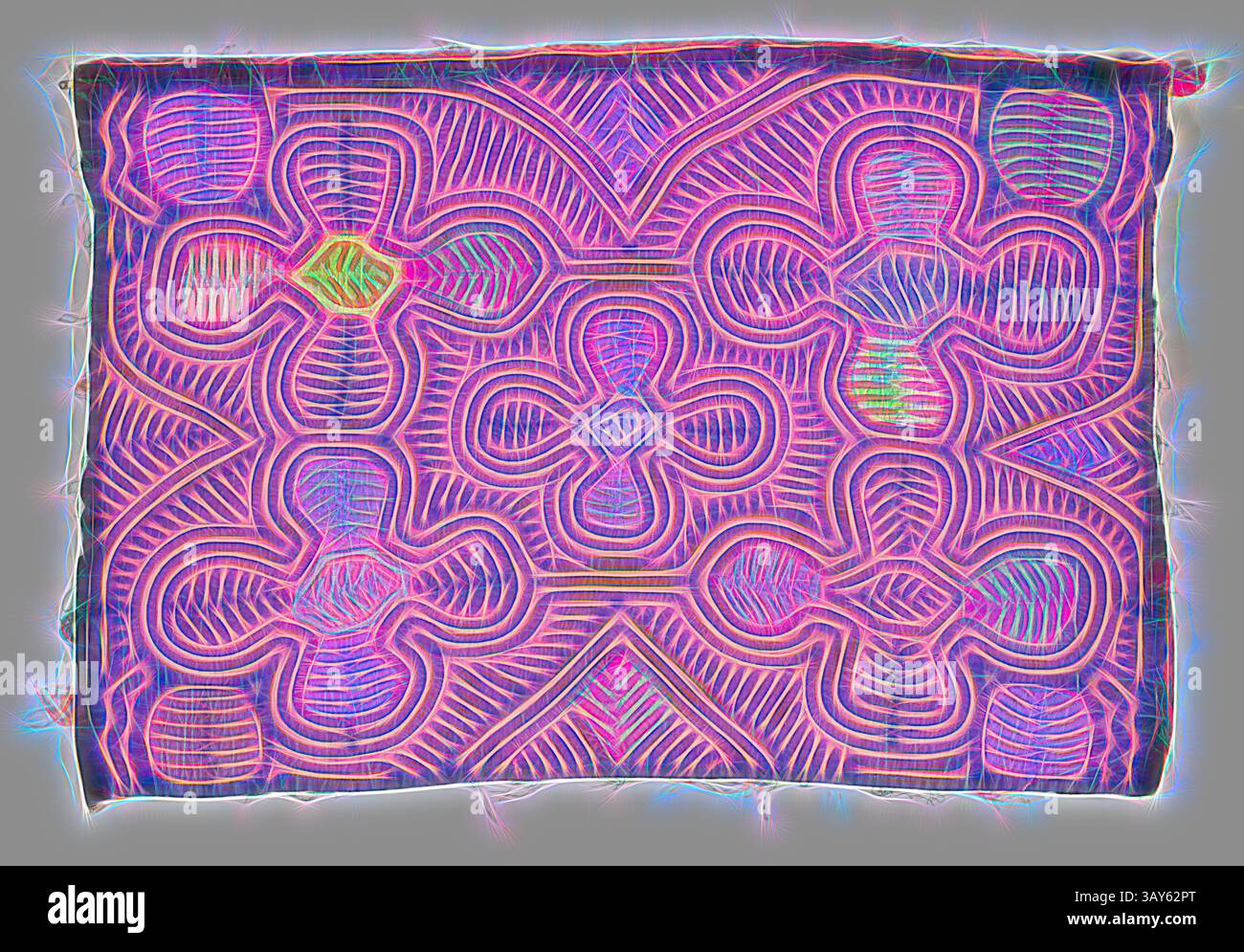 An intricate design featuring floral motifs and geometric patterns ...