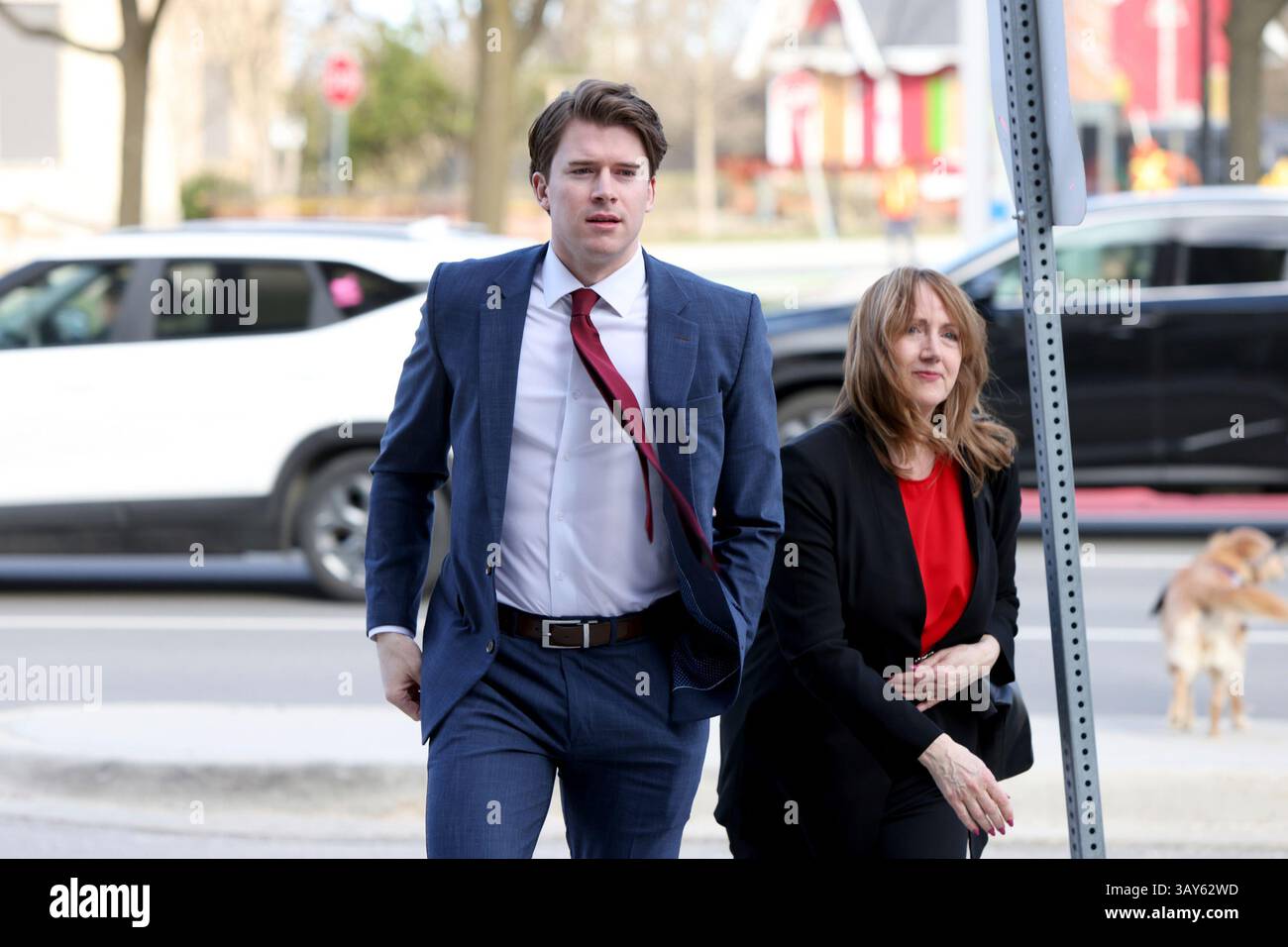 Carter Hart is seen outside the London Courthouse in London, Ontario ...