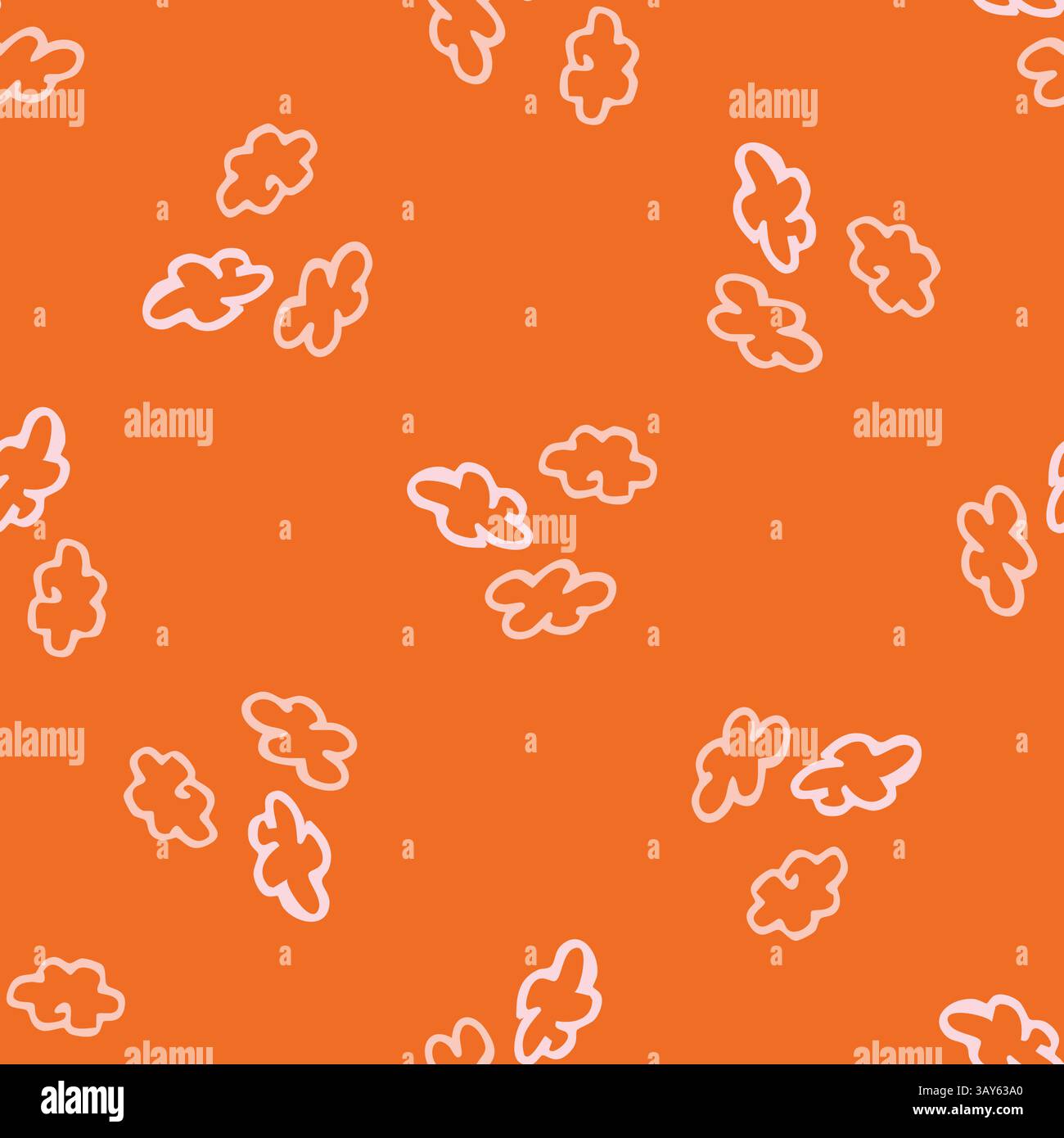 Vibrant fall cloud seamless nursery pattern. Naive illustration of ...