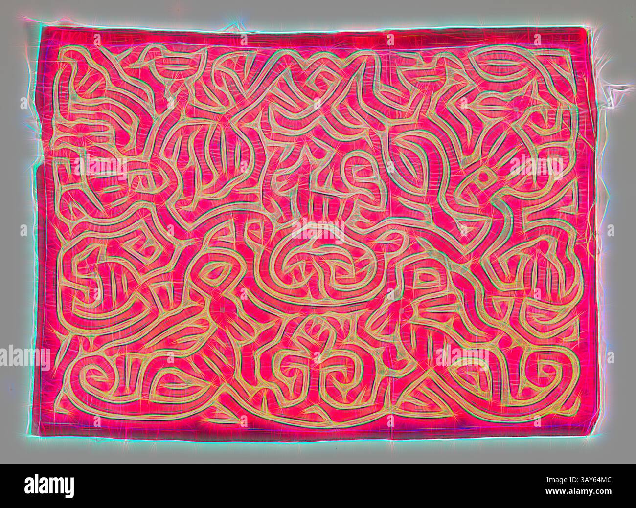 A vibrant tapestry of intricate lines and swirling patterns, layered ...