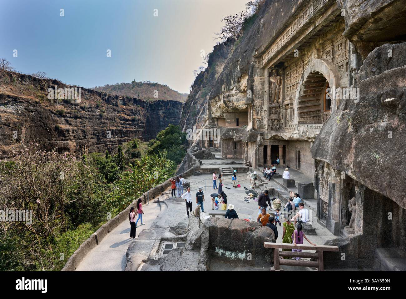 Ajanta caves, facade of Cave No. 26, Aurangabad, India, Asia Stock ...