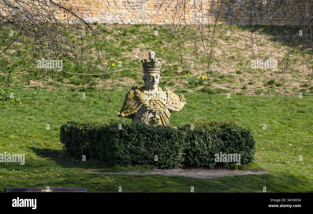 Bust of King George III in Lincoln Castle grounds, Lincoln city ...