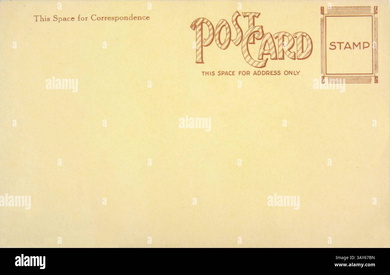 Old postcard showcasing an empty back with designated areas for ...