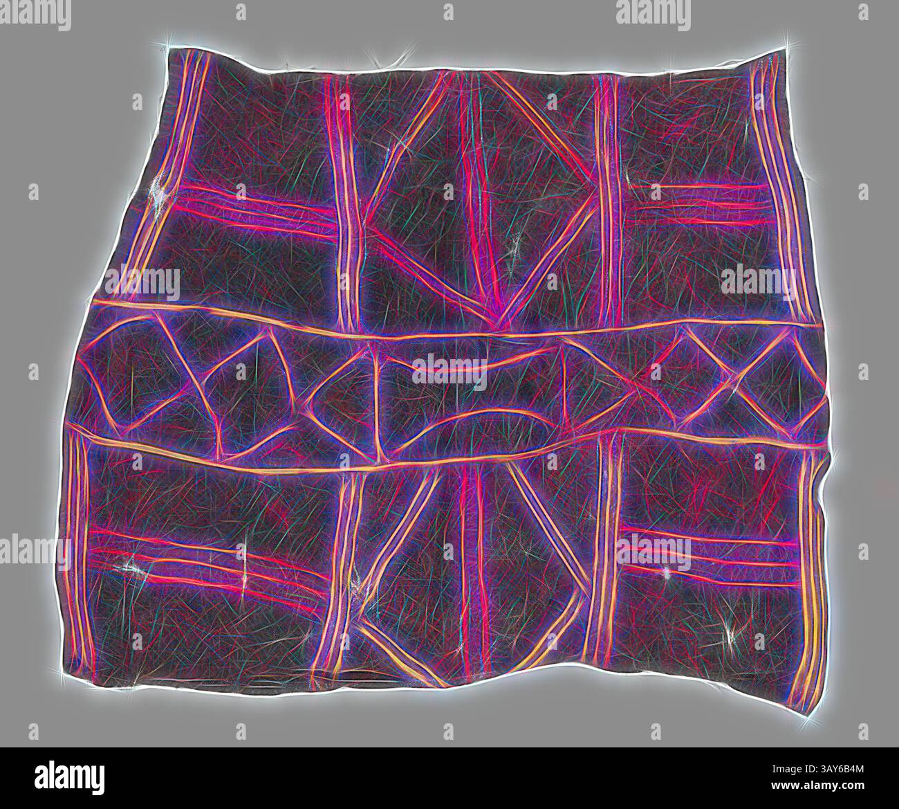 An intricate textile design featuring a vibrant, abstract pattern with ...