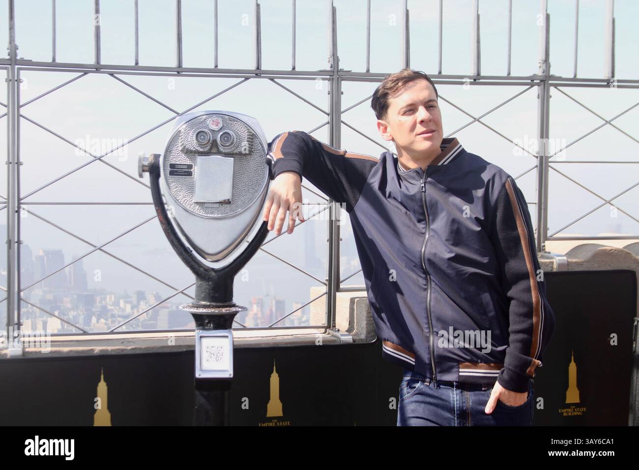 April 22, 2025, New York City, New York: (new) guaynaa visit the empire ...