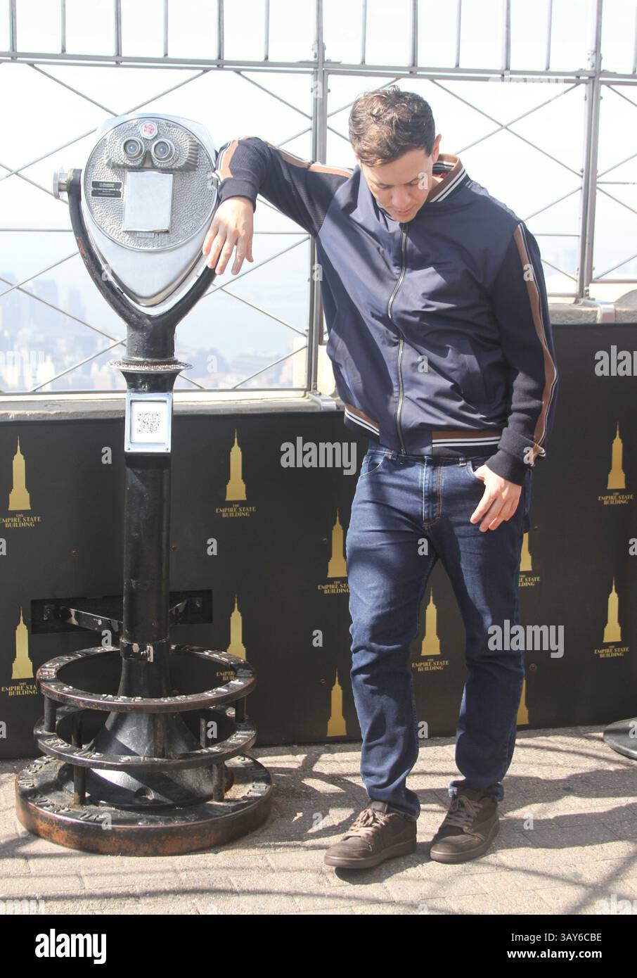 April 22, 2025, New York City, New York: (new) guaynaa visit the empire ...