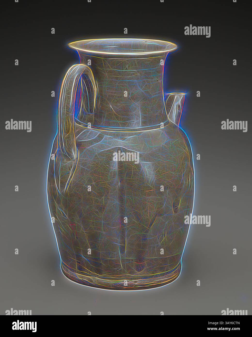 A beautifully shaped jug with a graceful handle, featuring intricate ...