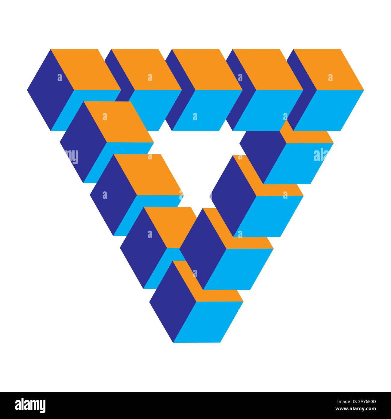 single colored impossible triangle icon isolated on white background ...