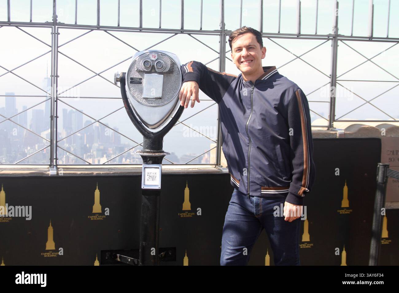 April 22, 2025, New York City, New York: (new) guaynaa visit the empire ...