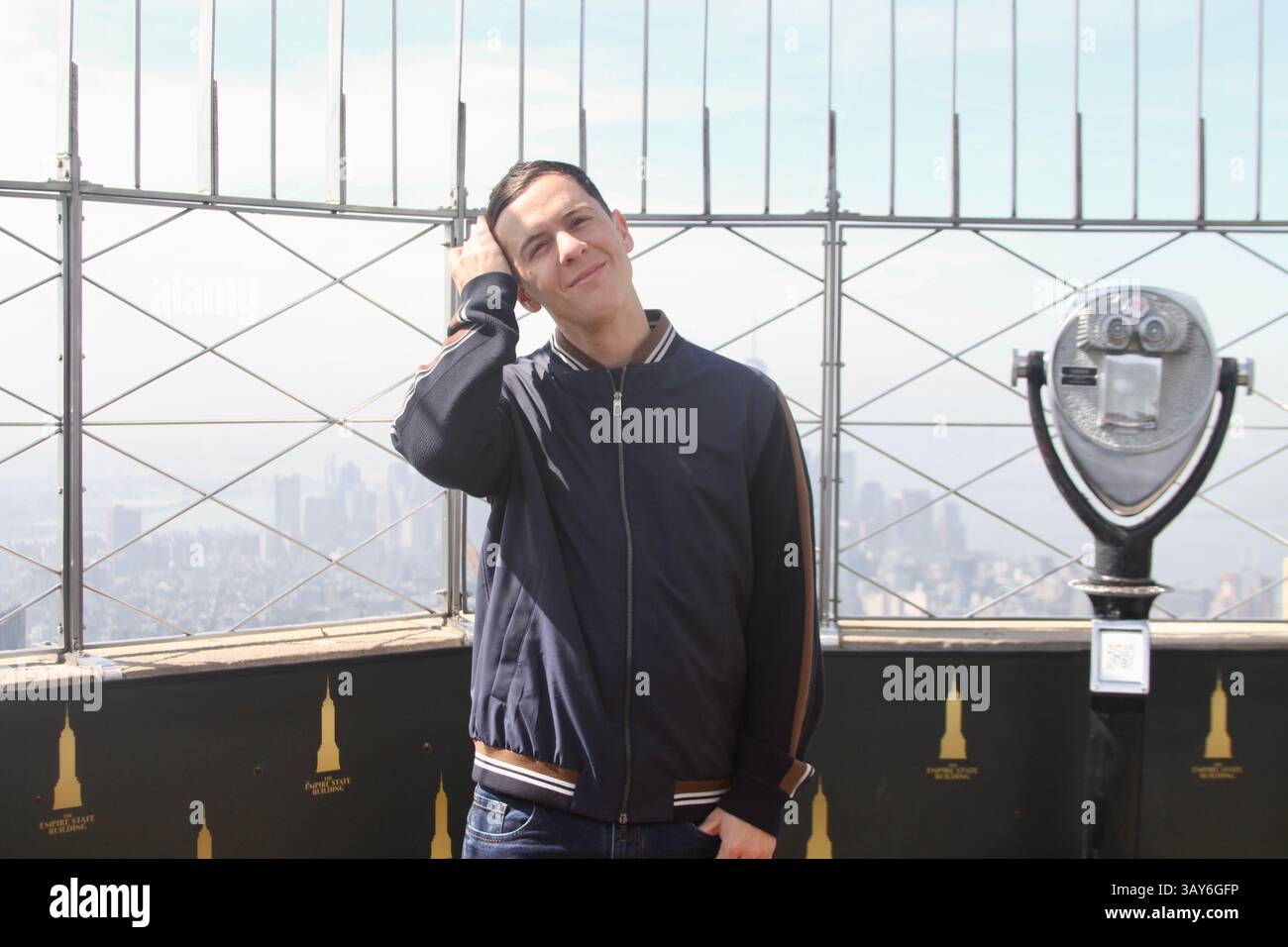 April 22, 2025, New York City, New York: (new) guaynaa visit the empire ...