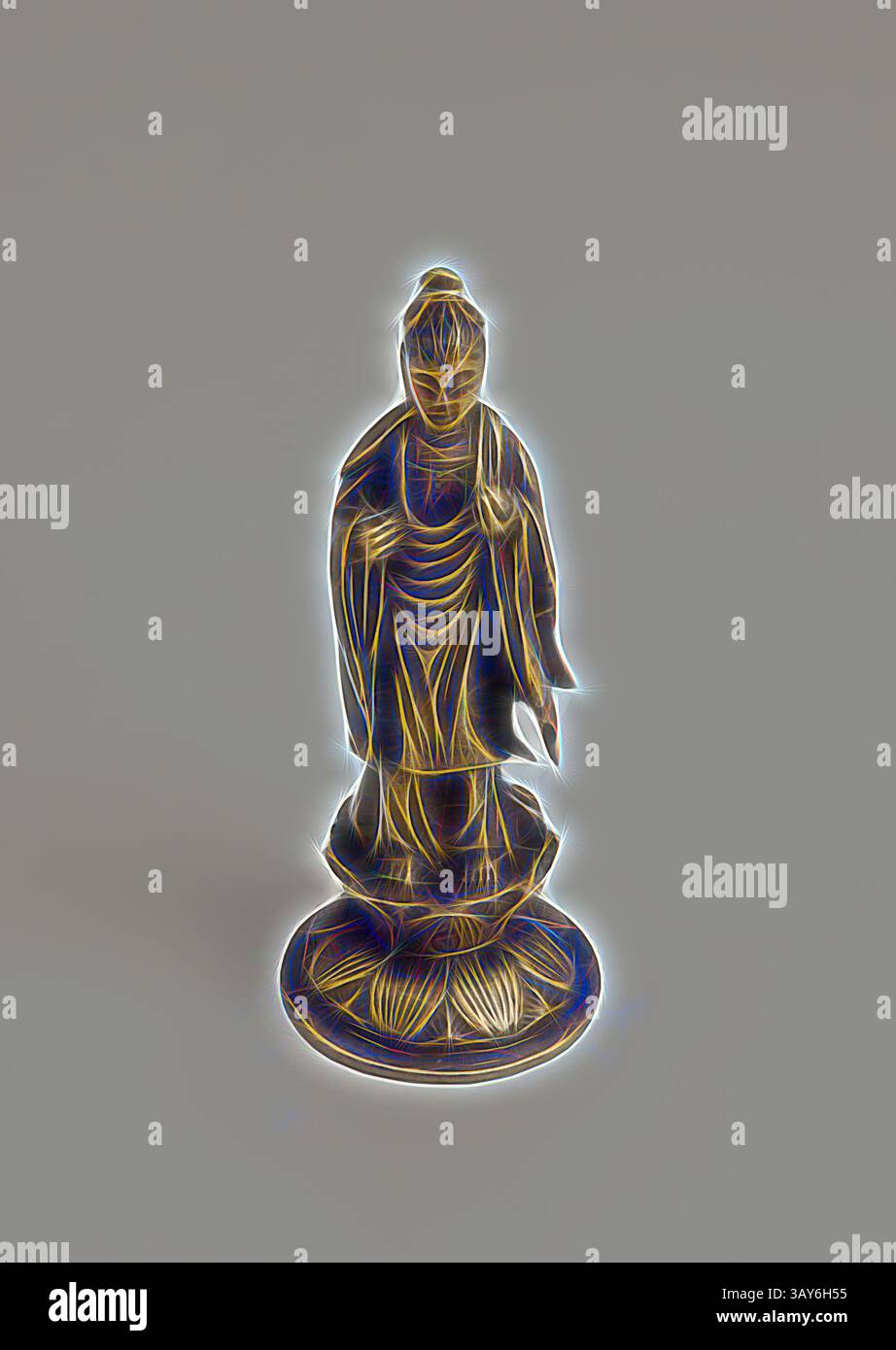 A gracefully detailed statue of a Buddha figure, showcasing intricate ...
