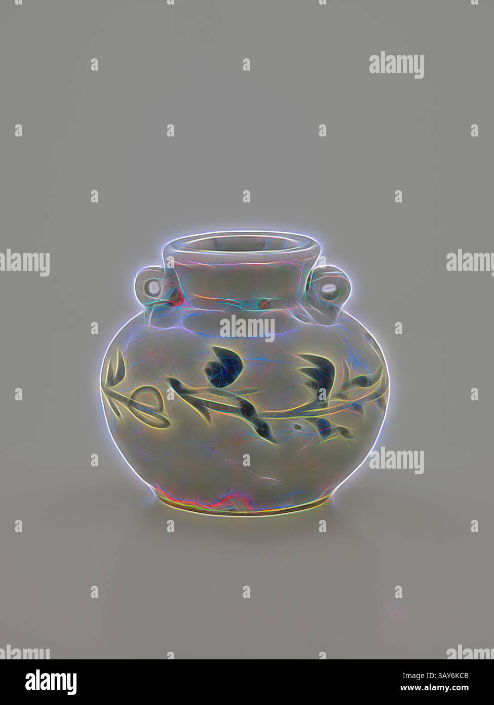A beautifully crafted ceramic jar featuring intricate floral designs ...