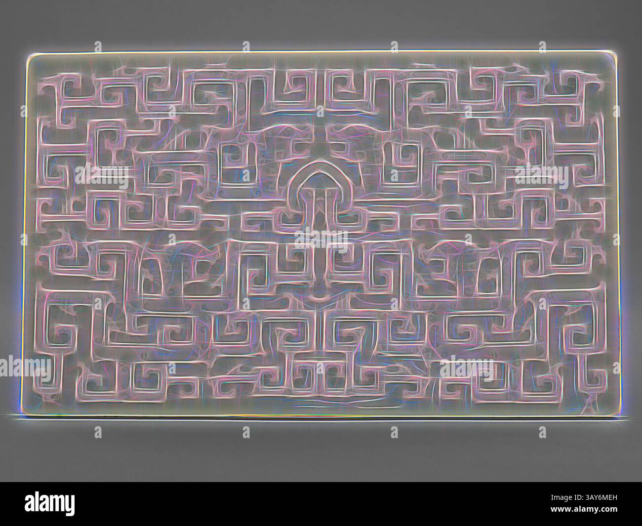 An intricate geometric pattern featuring a maze-like design with ...