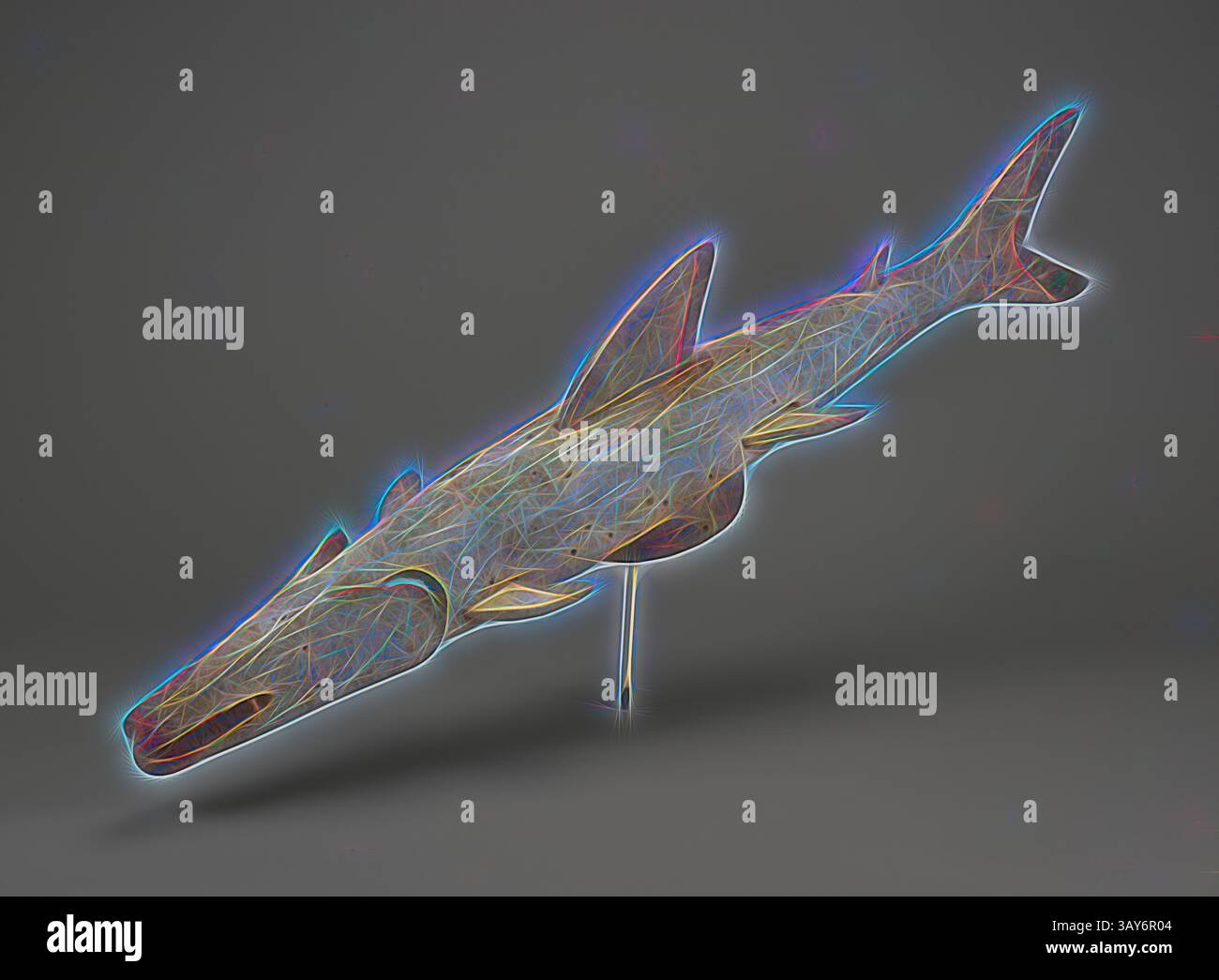A stylized representation of a shark, emphasizing its streamlined shape ...