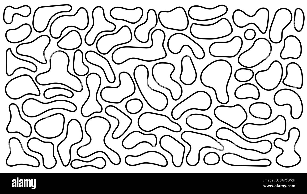 Fluid outline blobs with geometric shapes, perfect for abstract decor ...