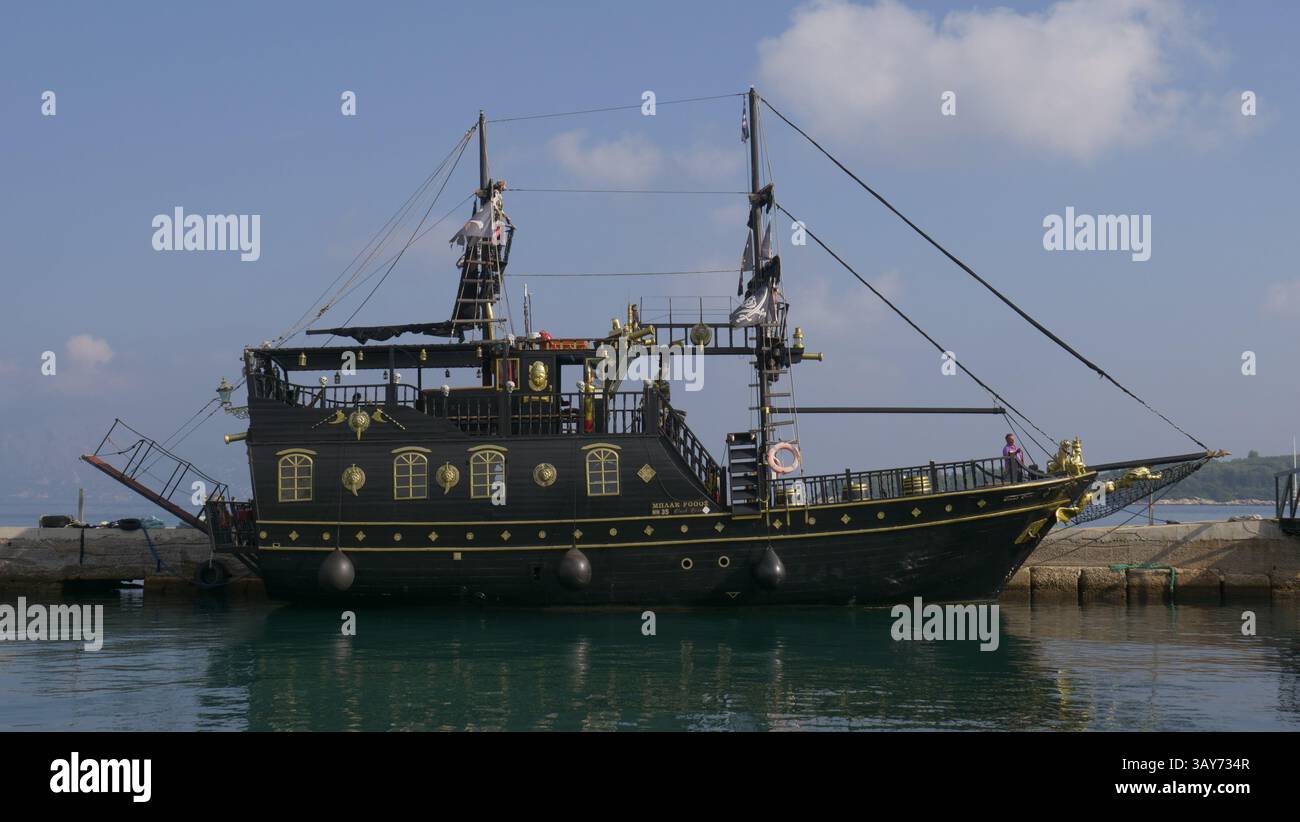 The Black Rose pirate ship tourist attraction in Corfu town, Greece ...