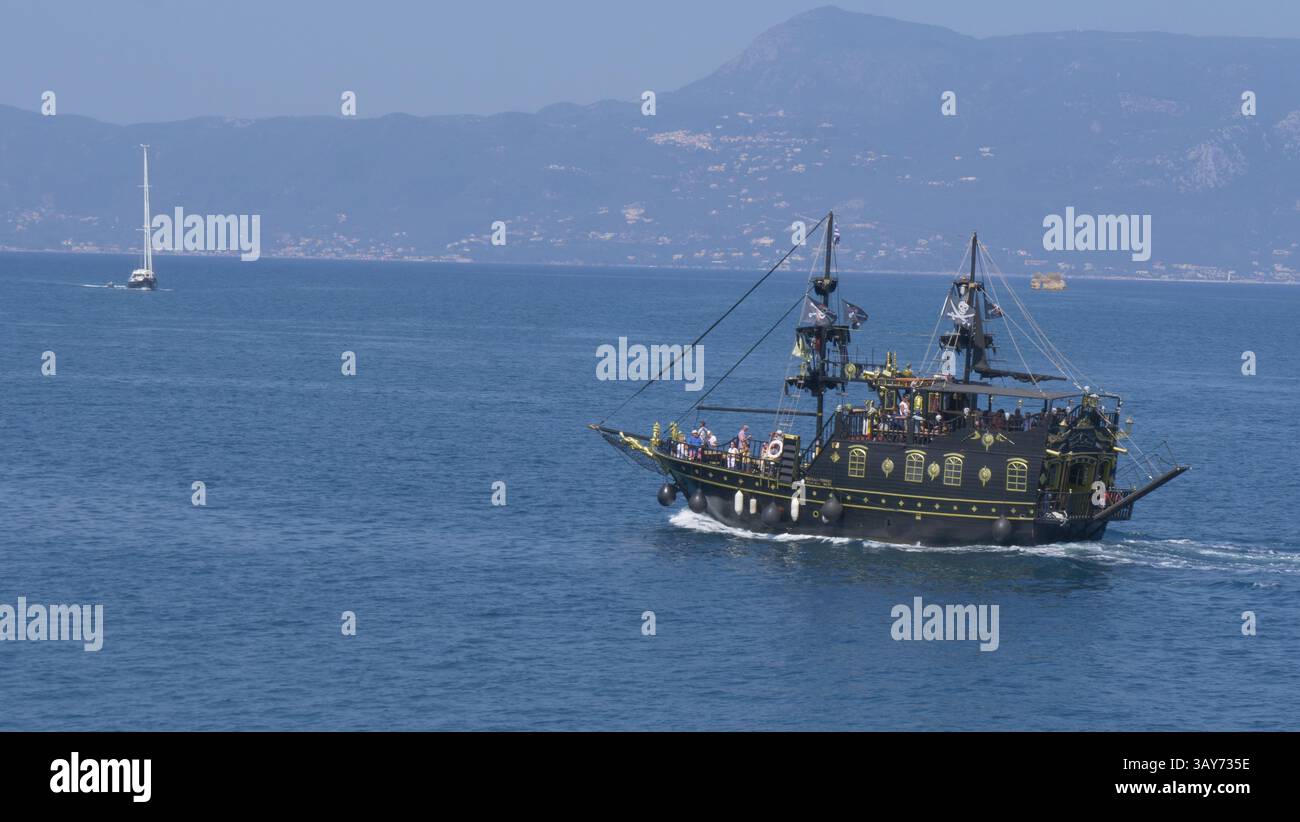 The Black Rose pirate ship tourist attraction in Corfu town, Greece ...