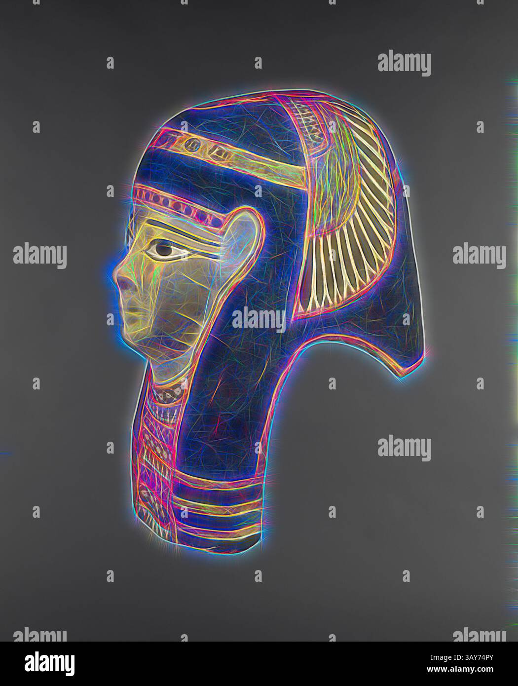 A vibrant depiction of an ancient Egyptian artifact, showcasing ...