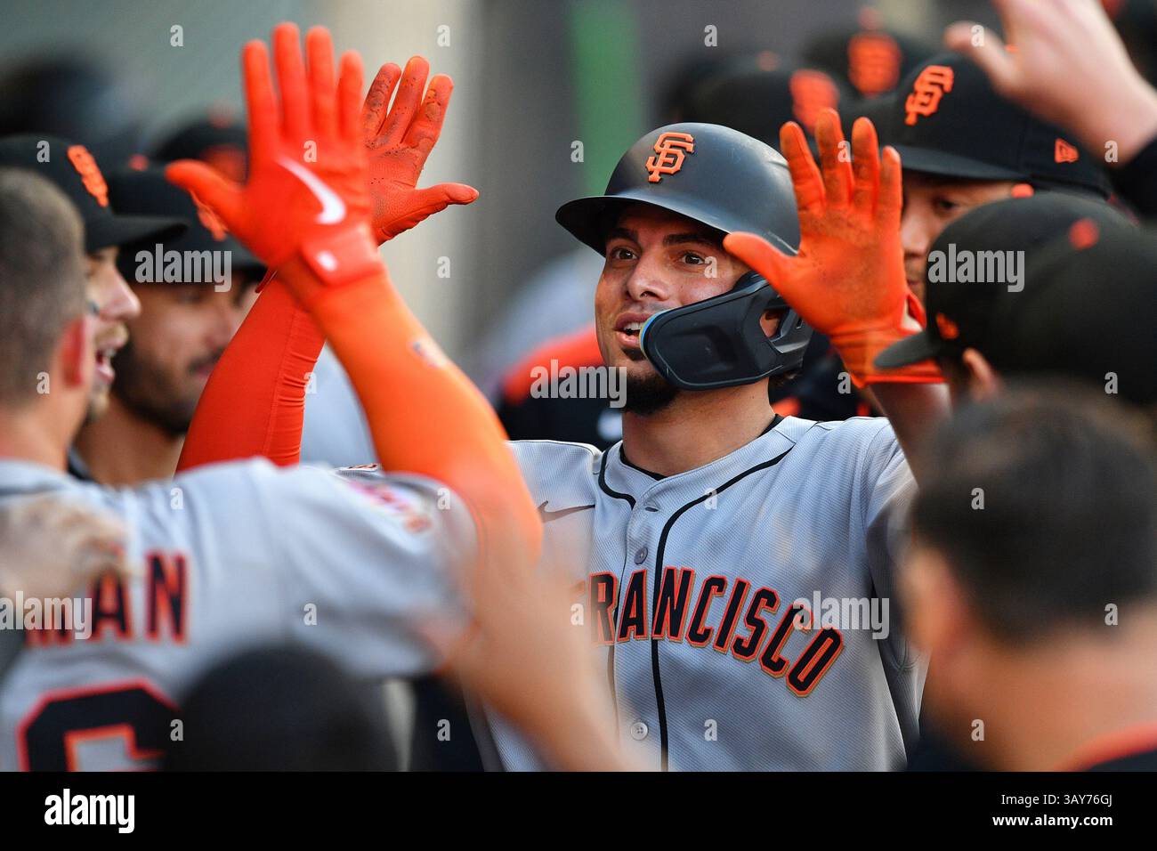 ANAHEIM, CA - APRIL 19: San Francisco Giants shortstop Willy Adames (2 ...