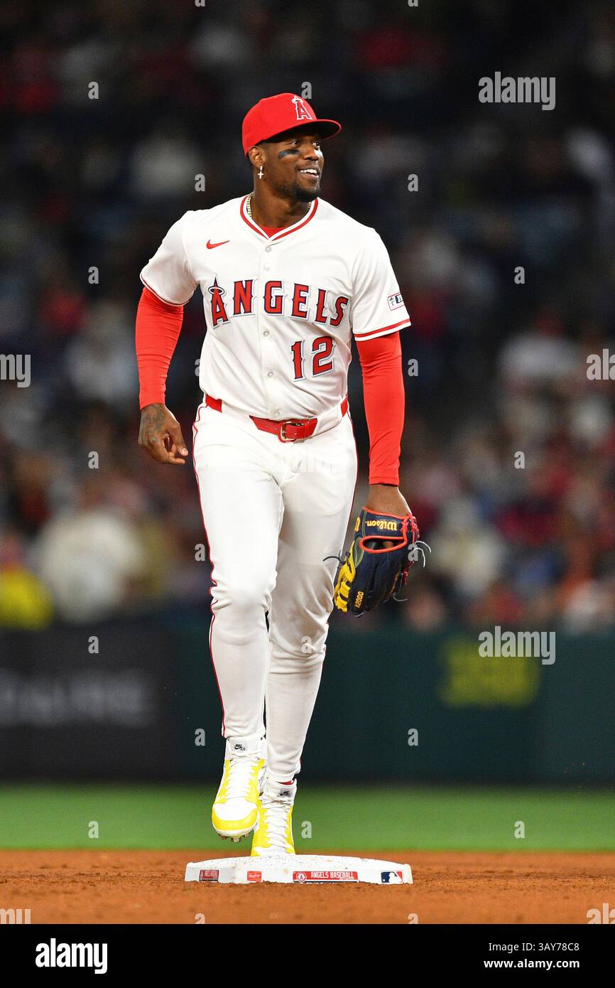 ANAHEIM, CA - APRIL 19: Los Angeles Angels right fielder Jorge Soler ...
